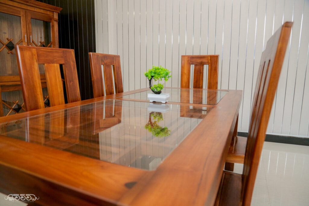 Pulse Teak Dining Table and Chairs - Kavichchiya